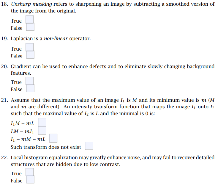 Solved 18 Unsharp Masking Refers To Sharpening An Image By