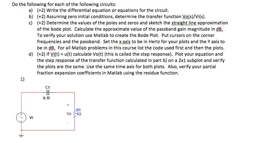 Solved Do the following for each of the following circuits: | Chegg.com
