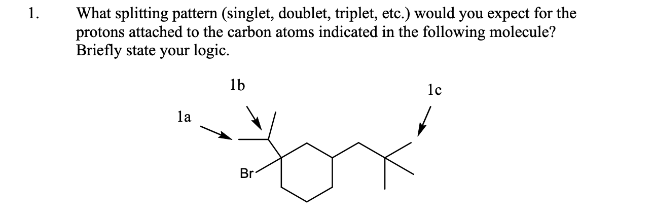 Solved What splitting pattern (singlet, doublet, triplet, | Chegg.com