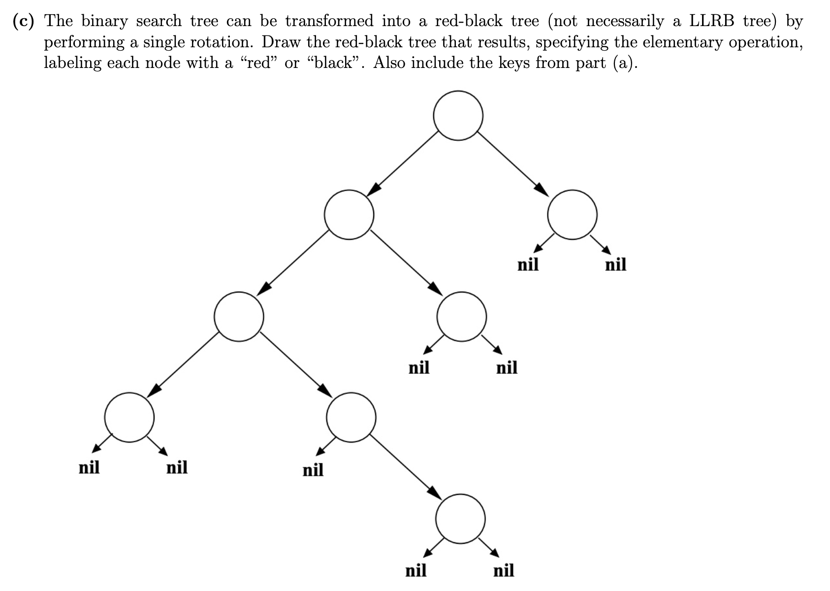 c) The binary search tree can be transformed into a | Chegg.com