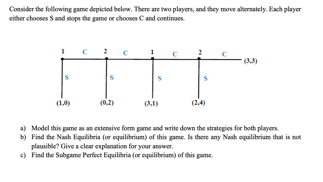 Solved Consider the following game depicted below. There are | Chegg.com