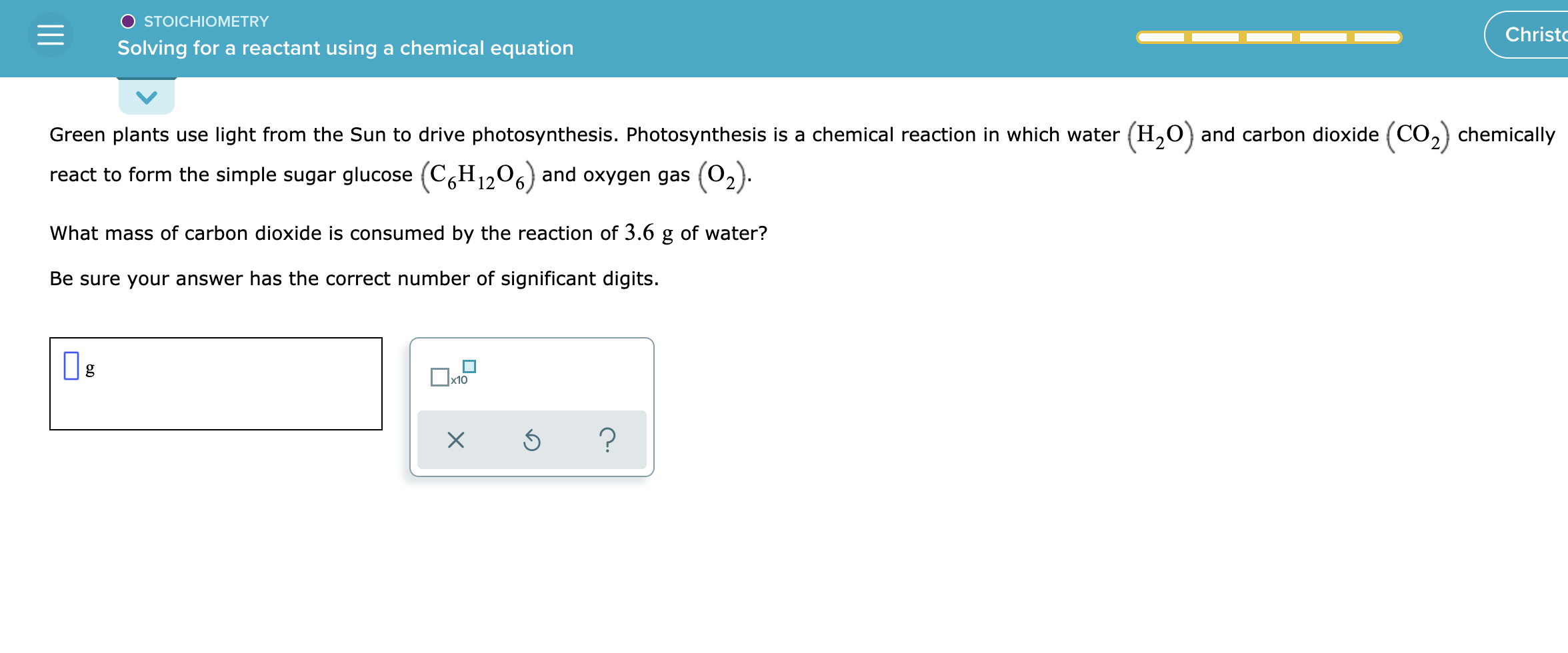 Solved O Stoichiometry Solving For A Reactant Using A 1492