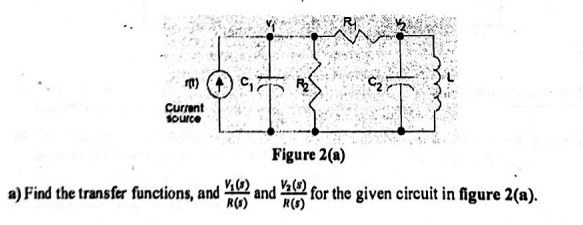 Solved a) Find the transfer functions, and R(s)V1(s) and | Chegg.com