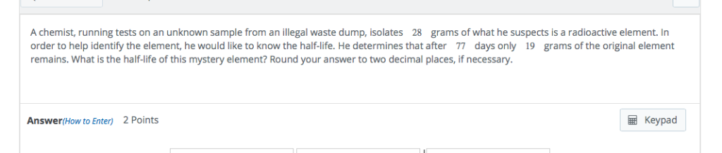 Solved A chemist, running tests on an unknown sample from an | Chegg.com