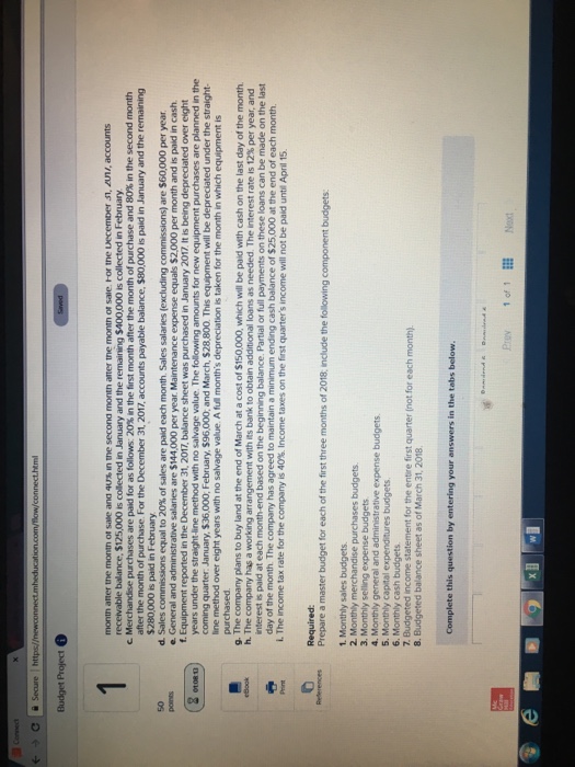 Solved a Secure https/ ucation.com/flow/connect.html Budget | Chegg.com
