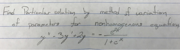 Solved Find particular solution yp, and the right hand side | Chegg.com