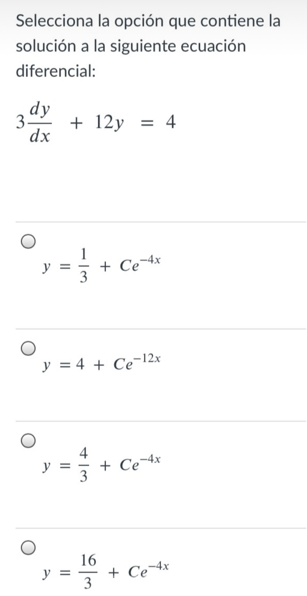 Solved Selecciona la opción que contiene la solución a la | Chegg.com