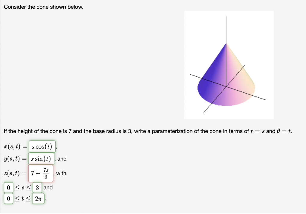 Solved Consider the cone shown below. If the height of the | Chegg.com