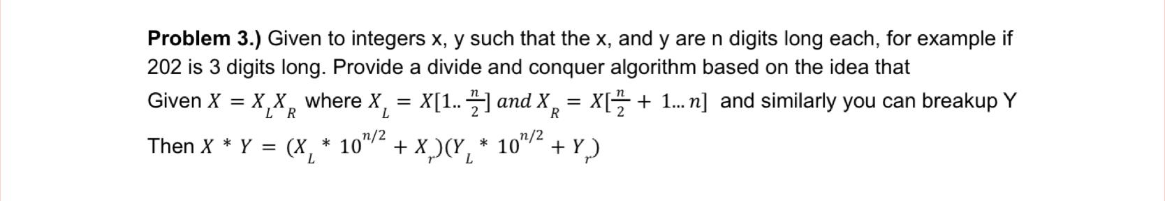 Solved Problem 3.) Given to integers x,y such that the x, | Chegg.com