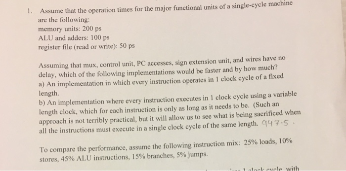 Solved Assume that the operation times for the major | Chegg.com