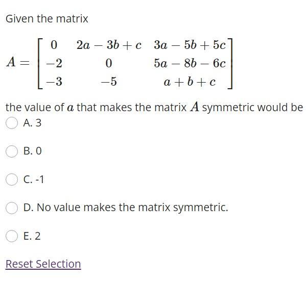 Solved Given the matrix | Chegg.com