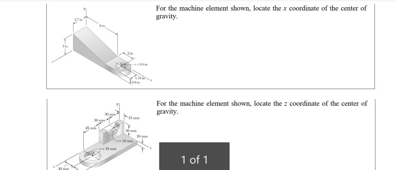 Solved For the machine element shown, locate the x | Chegg.com