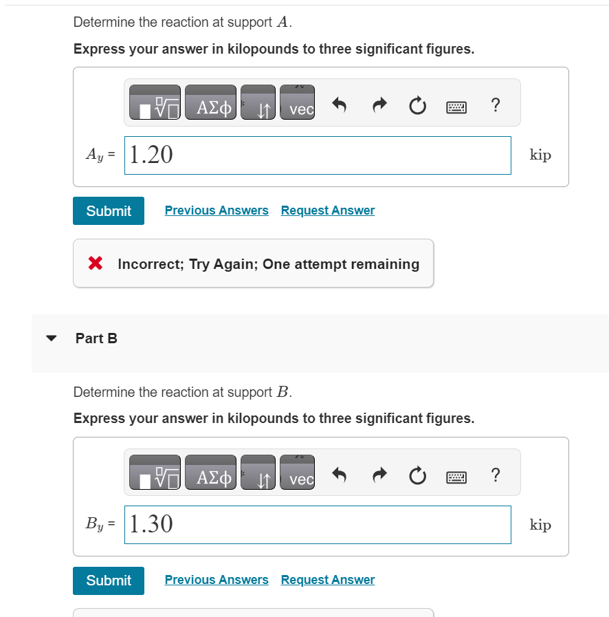 Solved Determine the reaction at support A. Express your | Chegg.com