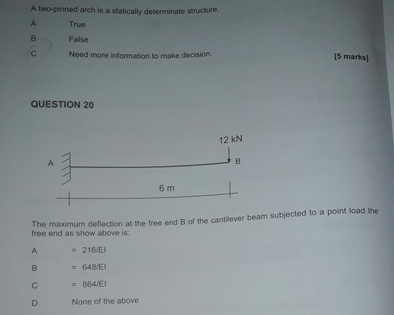 Solved A two-pinned arch is a statically determinate | Chegg.com