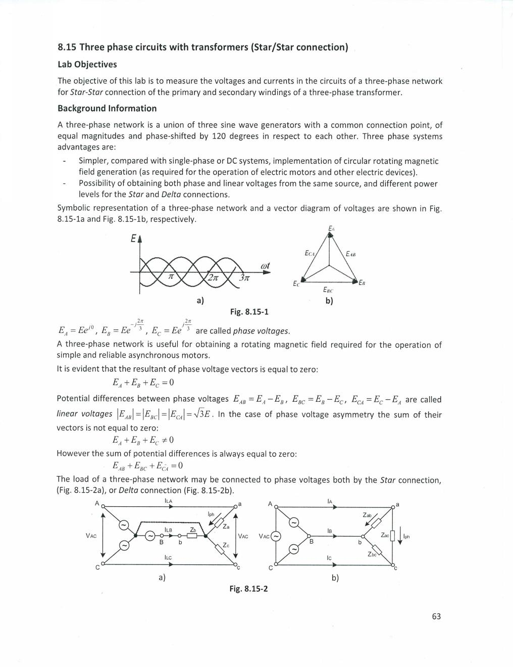 Solved 8.15 Three phase circuits with transformers | Chegg.com