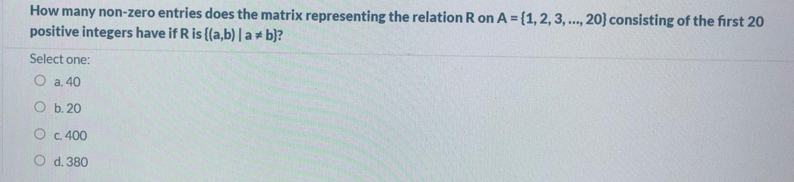 Solved How many non-zero entries does the matrix | Chegg.com