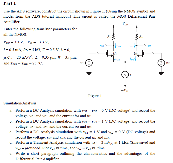 Solved Part 1 Use the ADS software, construct the circuit | Chegg.com