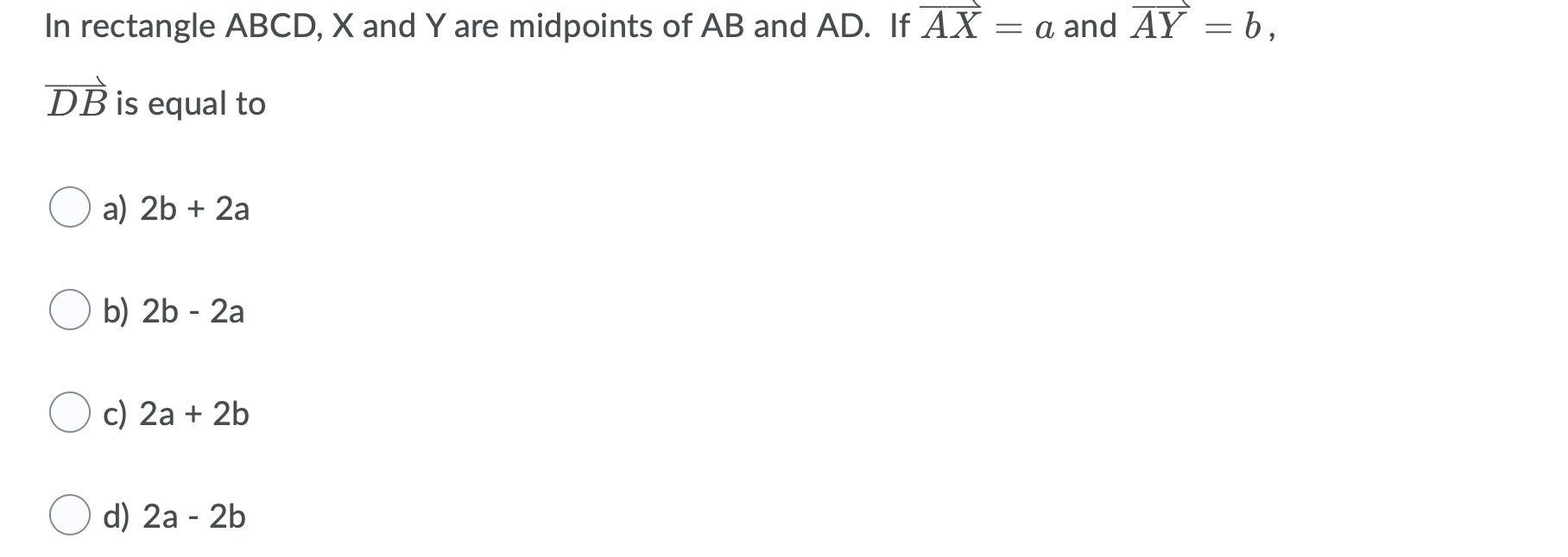 Solved In rectangle ABCD, X and Y are midpoints of AB and | Chegg.com