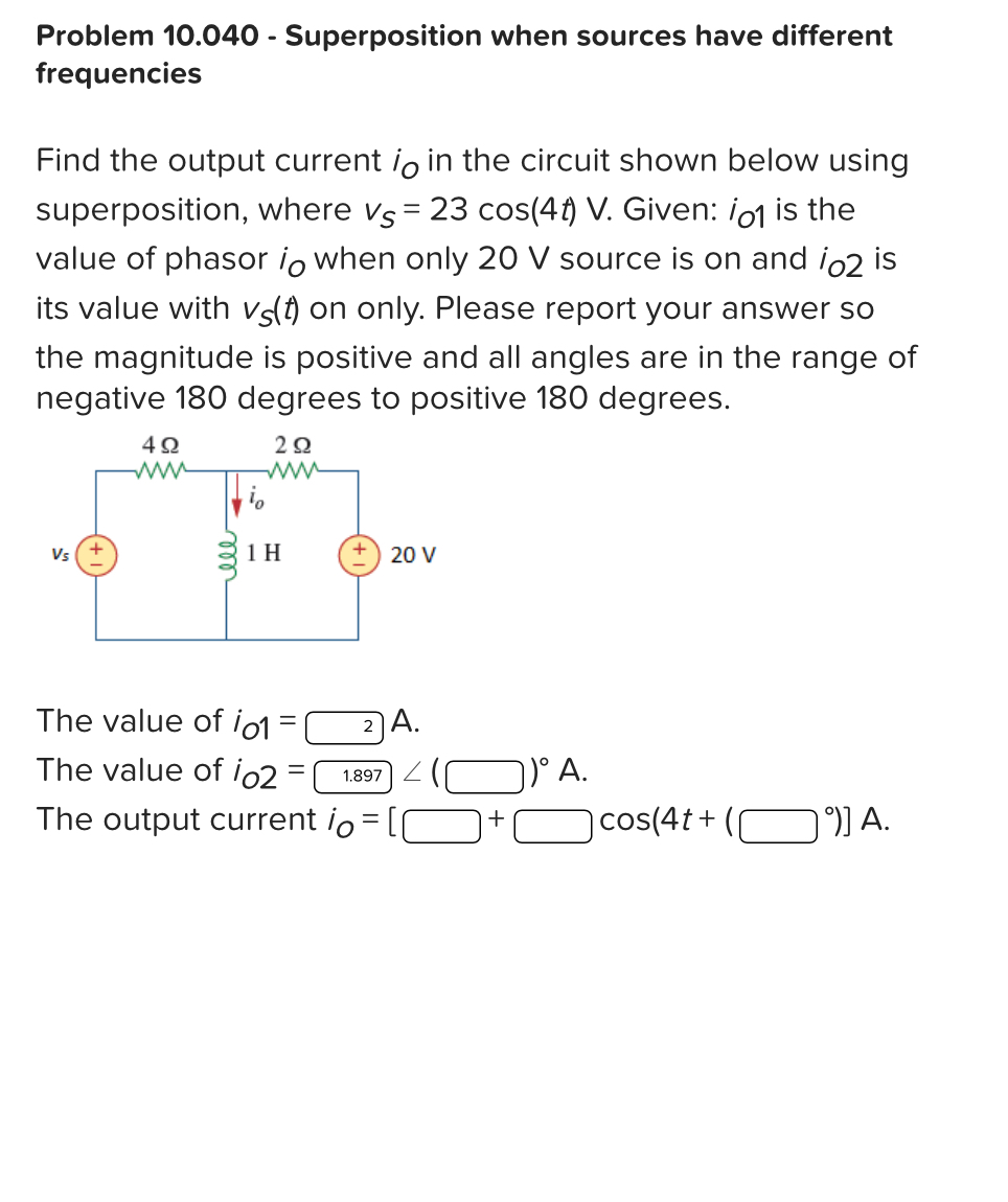 Solved Problem 10.040 - ﻿Superposition when sources have | Chegg.com