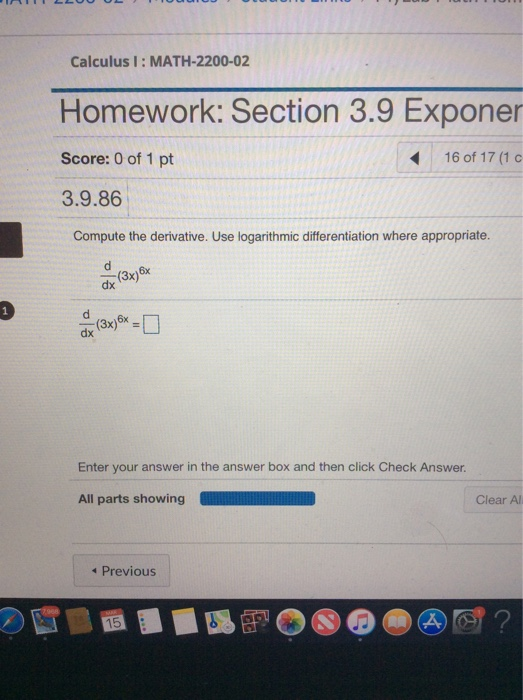 Solved Calculus I: MATH-2200-02 Homework: Section 3.9 | Chegg.com