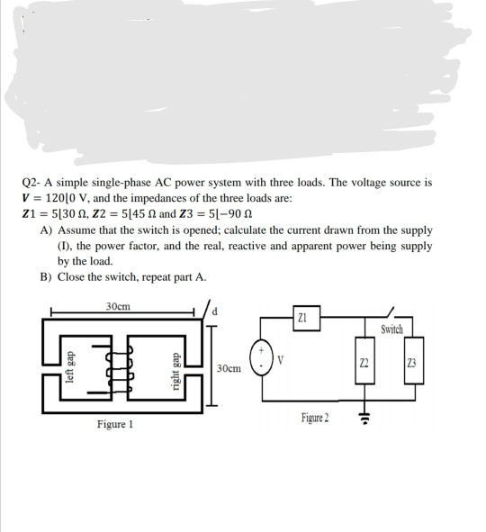 Solved Q2- A simple single-phase AC power system with three | Chegg.com