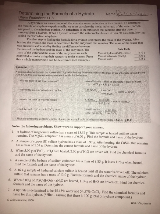  Composition Of Hydrates Worksheet Answers Free Download Goodimg co