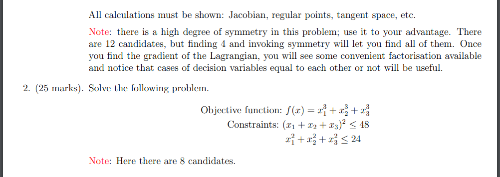 Solved All calculations must be shown: Jacobian, regular | Chegg.com