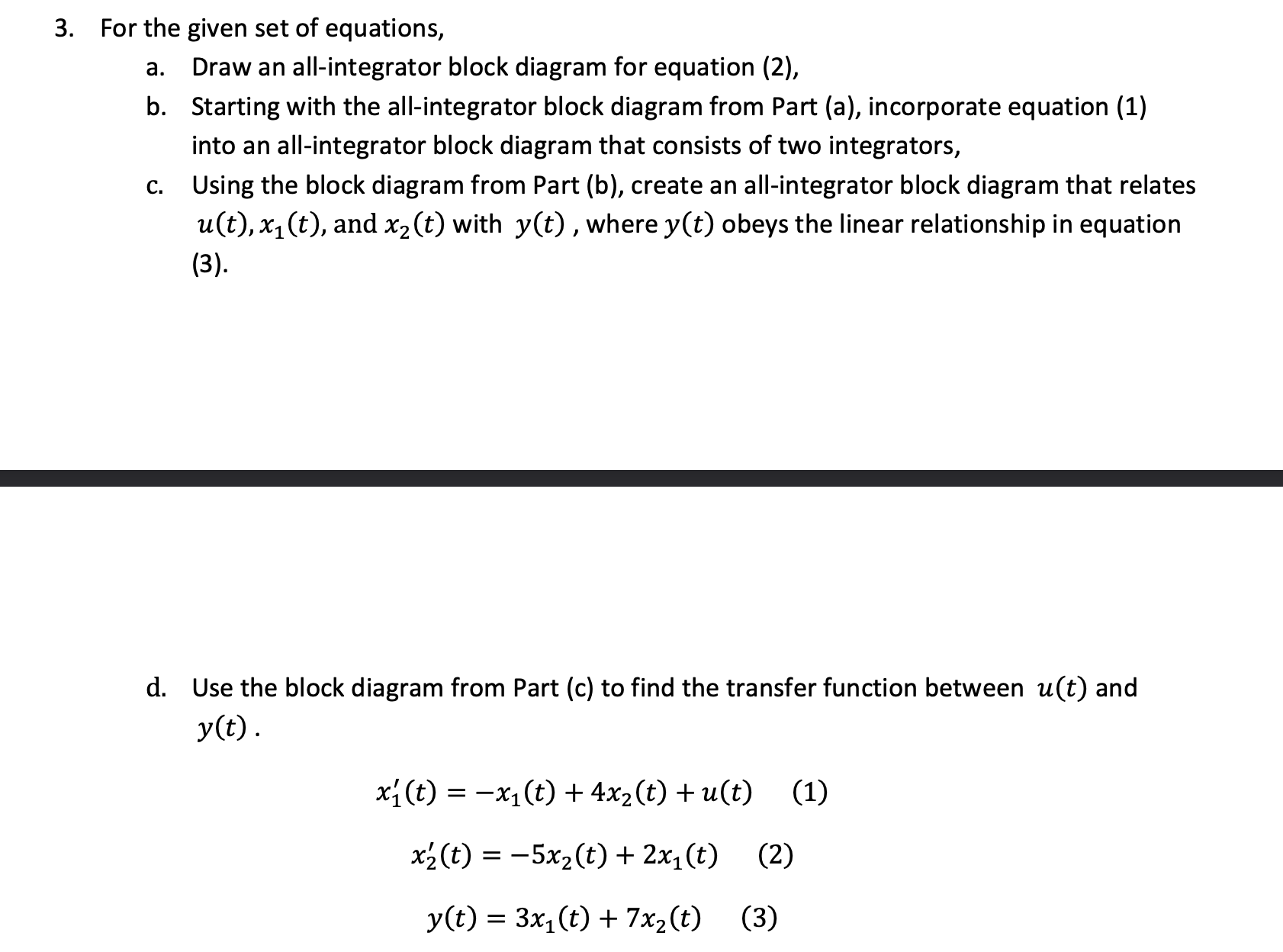 Solved 3. For the given set of equations, a. Draw an | Chegg.com