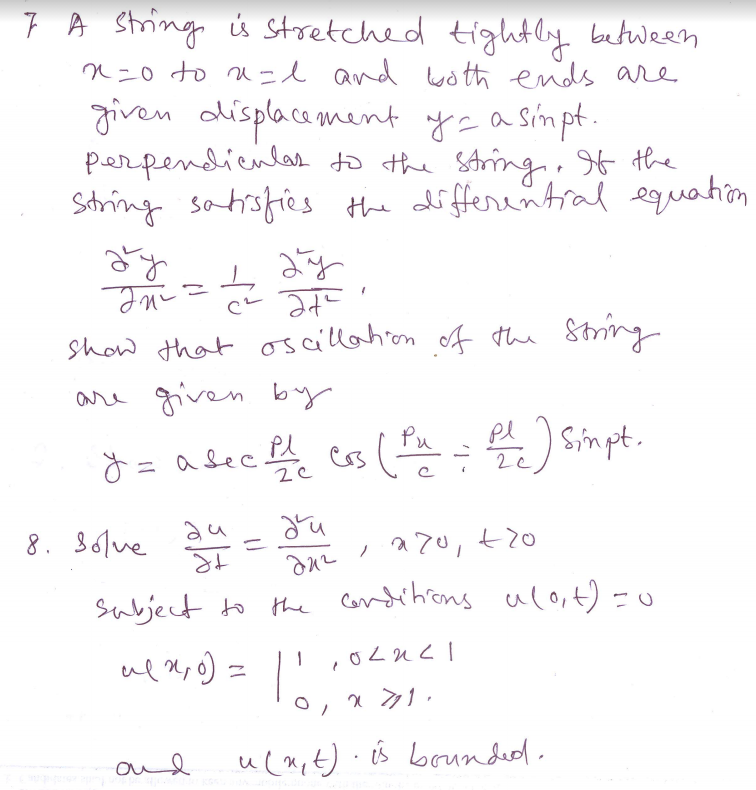 Solved du at dy 7 A string is stretched tightly between n=0 | Chegg.com