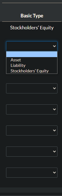 Solved Basic Type Stockholders' Equity Asset Liability | Chegg.com