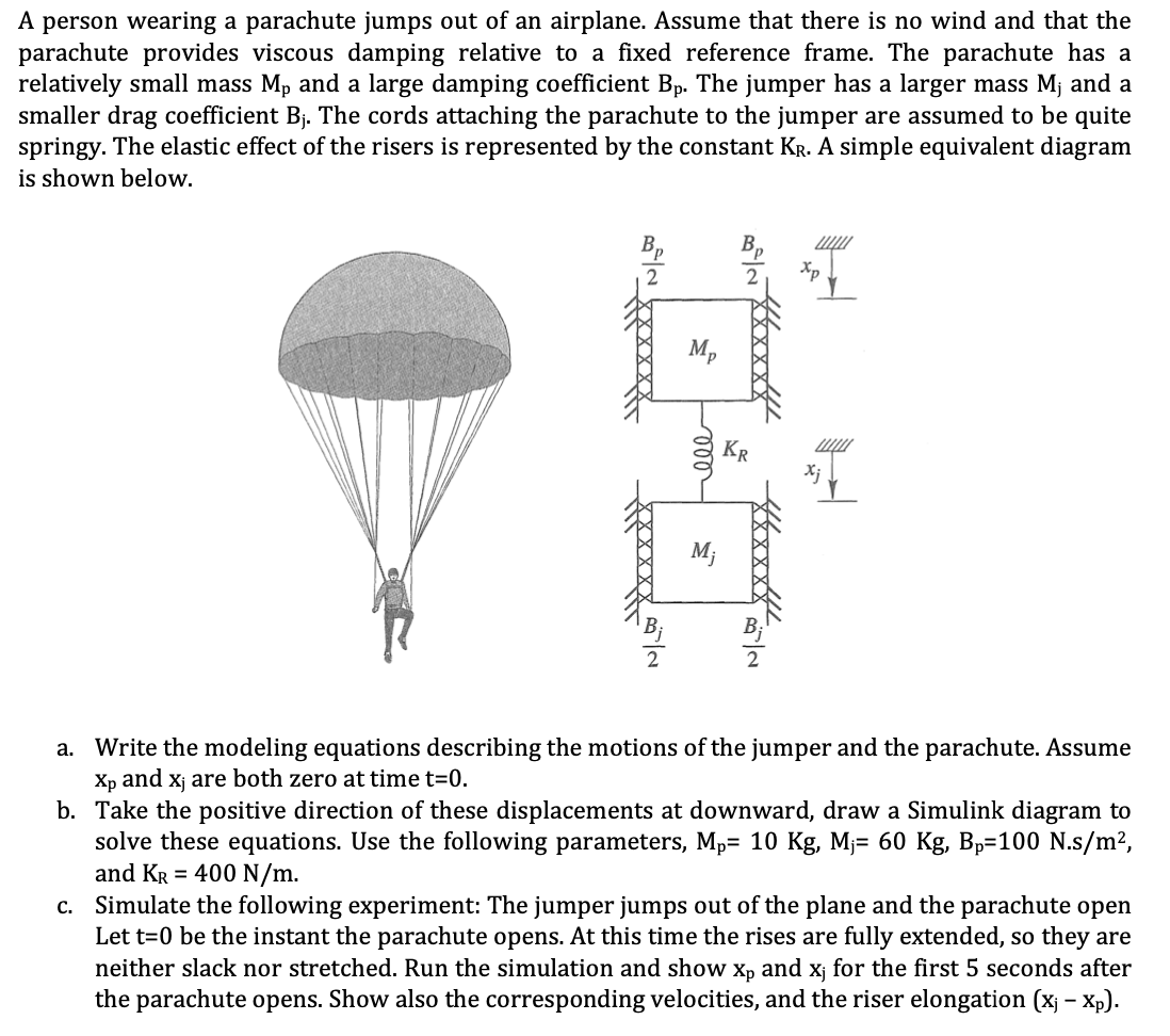 Solved A person wearing a parachute jumps out of an | Chegg.com