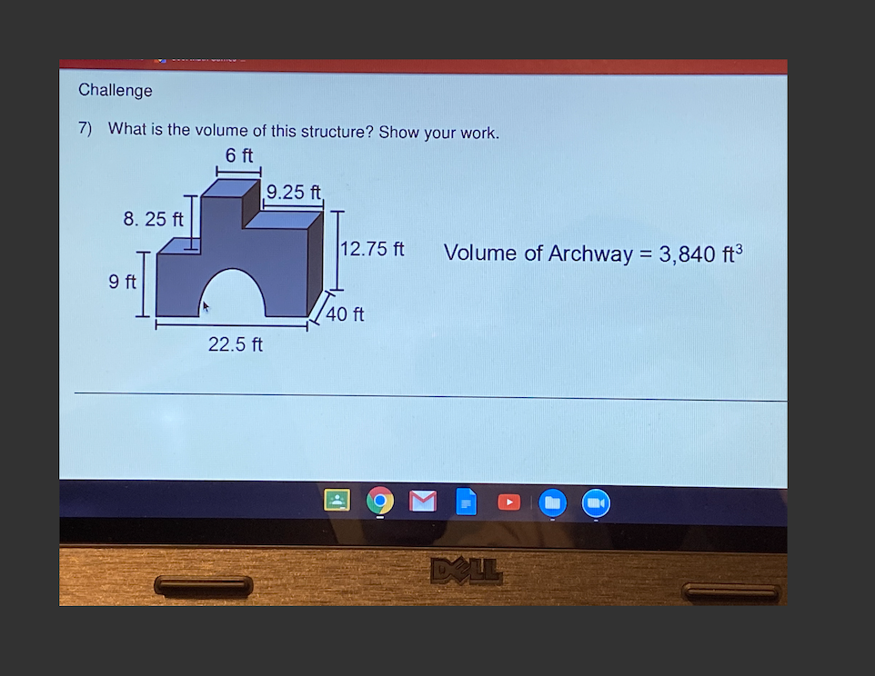 Solved Challenge 7) What is the volume of this structure? | Chegg.com