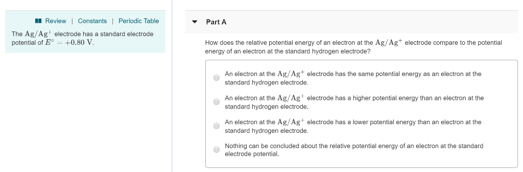 Solved How does the relative potential energy of an electron | Chegg.com