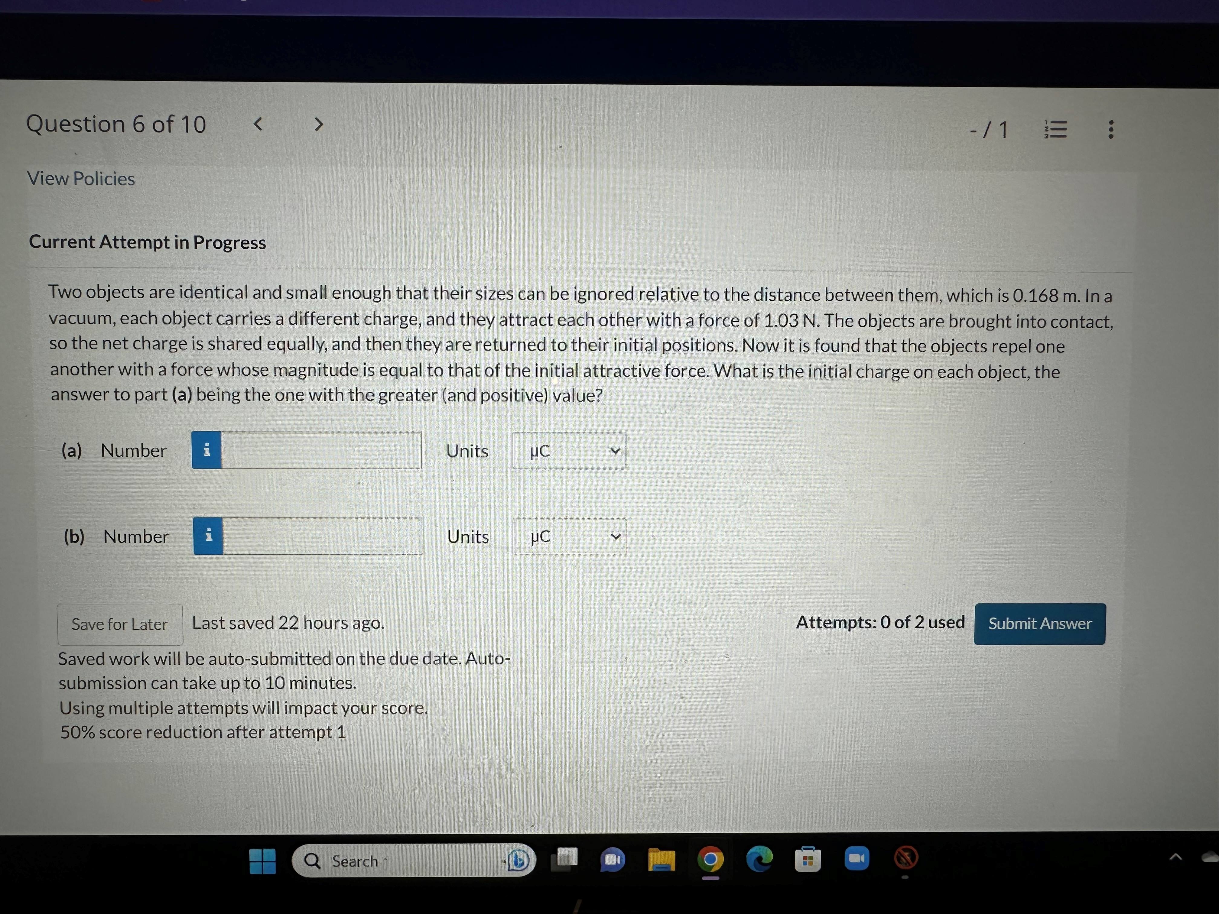 Solved Two objects are identical and small enough that their | Chegg.com