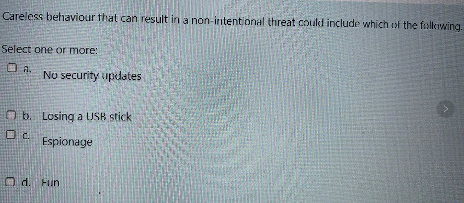 Solved Careless behaviour that can result in a | Chegg.com