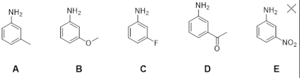 Solved NH2 NH2 NH2 NH2 NH2 Rank the compounds shown in order | Chegg.com