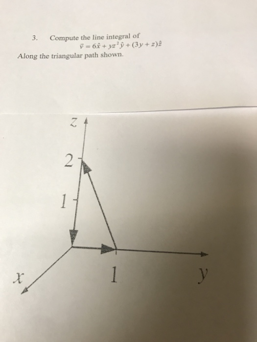 Solved 3. Compute the line integral of Along the triangular | Chegg.com