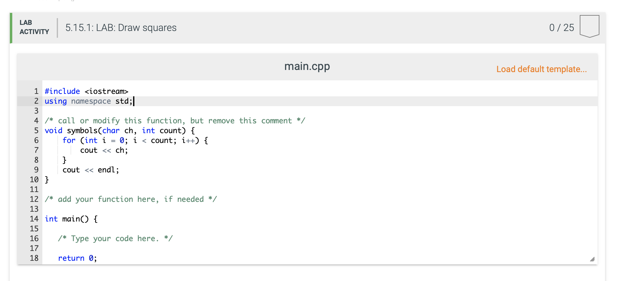 Solved 5.15 LAB: Draw squares Write a function that takes a | Chegg.com