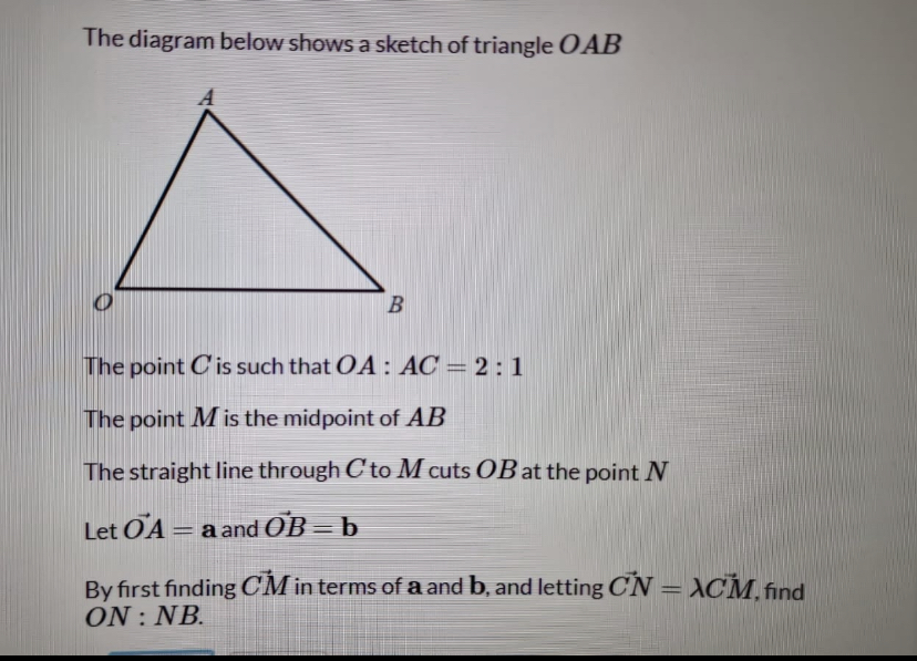 The diagram below shows a sketch of triangle OAB The | Chegg.com