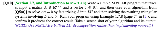 Solved (Q10) (Section 1.7, and Introduction to MATLAB) Write | Chegg.com