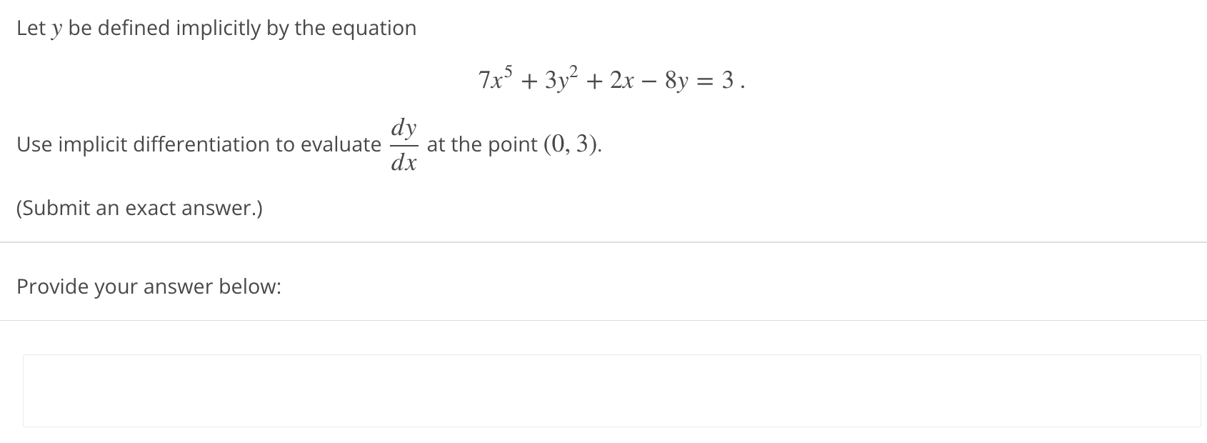 Solved Let y be defined implicitly by the equation | Chegg.com