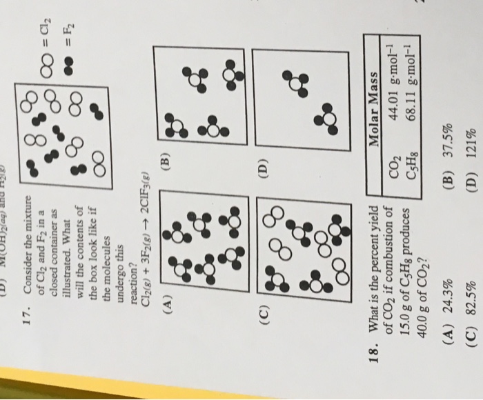 Solved Consider the mixture of Cl2 and F2 in a closed | Chegg.com