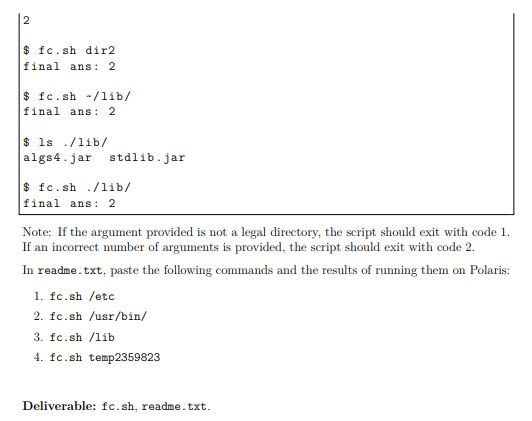 Solved 2. [10 points] Write a BASH script fc. sh that counts | Chegg.com