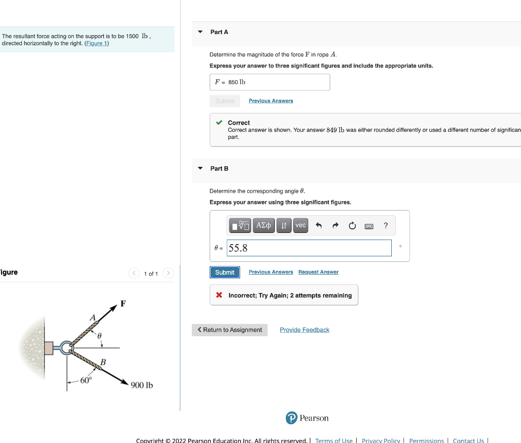 [Solved]: The resultant force acting on the support is to