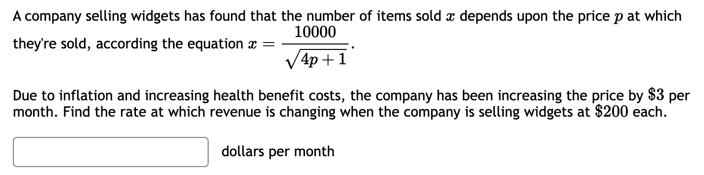 Solved A company selling widgets has found that the number | Chegg.com