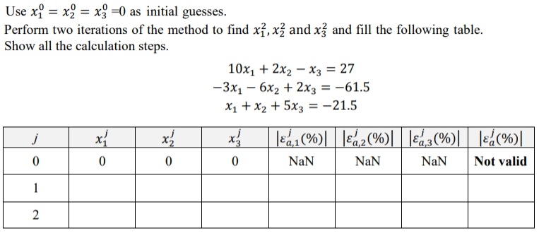 Solved Lab Work: Solve the following linear system using | Chegg.com