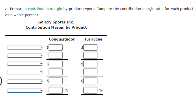 Solved a. Prepare a contribution margin by product report. | Chegg.com