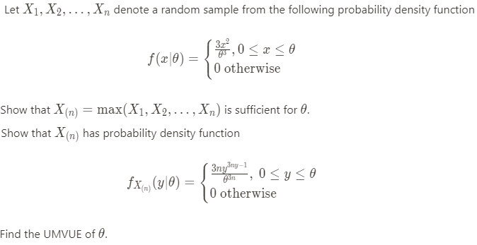 Solved Let X1,X2,…,Xn denote a random sample from the | Chegg.com