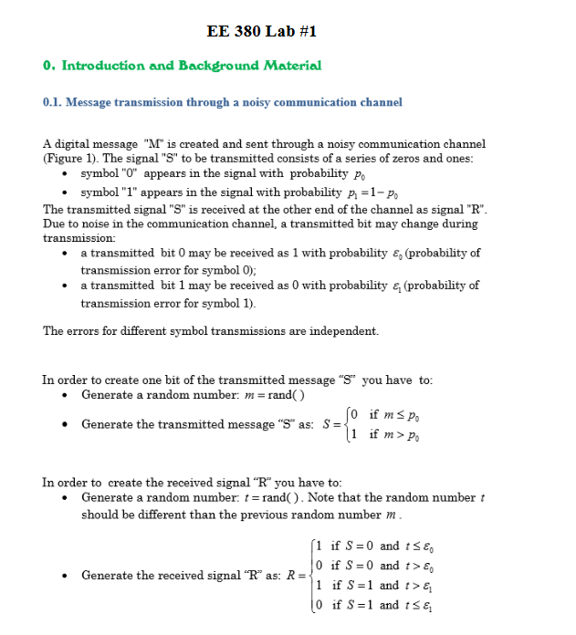 EE 380 Lab #1 0. Introduction and Background Material | Chegg.com