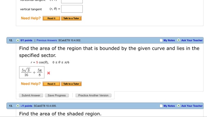 Solved 13. -1 points SCalcET8 10.4.005 My Notes Ask Your | Chegg.com Solved 13. -1 points SCalcET8 10.4.005 My Notes Ask Your | Chegg.com